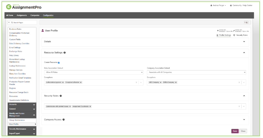 Enhanced User Management - AssignmentPro | Equus Software