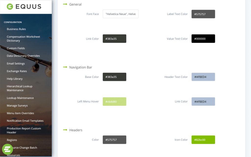 23.2 - Updated Theming Options - Equus Software
